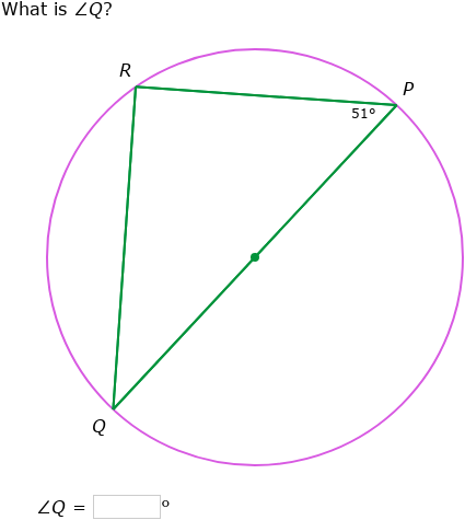 IXL - Angles in inscribed right triangles (Secondary 3 maths practice)