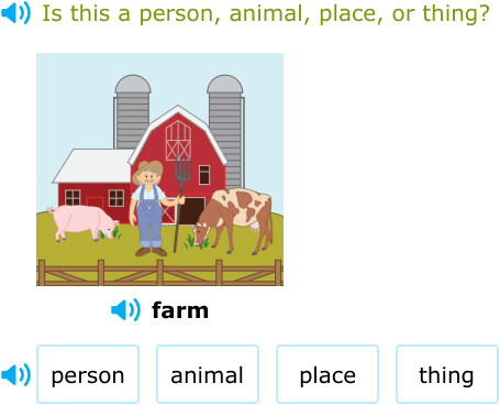 IXL - Is the noun a person, animal, place or thing? (Kindergarten 2 ...