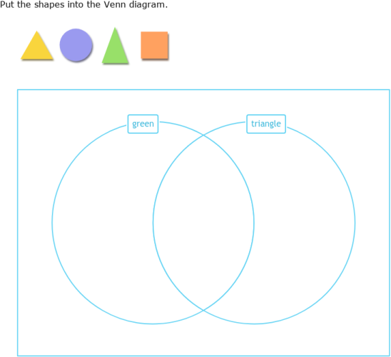 IXL - Sort shapes into a Venn diagram (Primary 2 maths practice)
