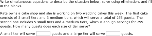 IXL - Solve simultaneous equations using elimination: word problems ...