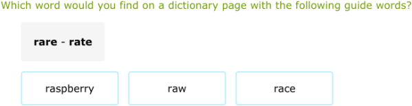 IXL - Use guide words (Secondary 2 English language practice)
