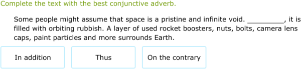 IXL - Transitions with conjunctive adverbs (Primary 6 English language ...