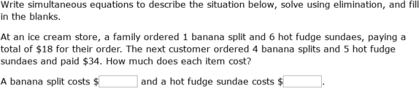IXL - Solve simultaneous equations using elimination: word problems ...