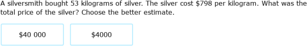 IXL - Estimate products: word problems (Primary 4 maths practice)