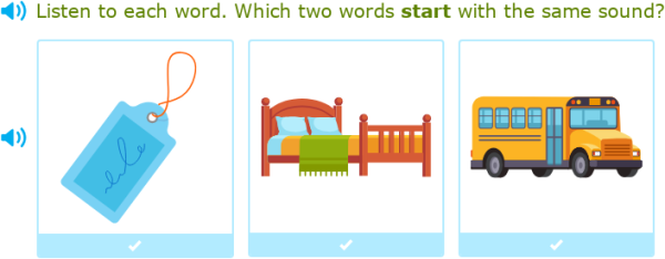 IXL - Which two words start with the same sound? (Kindergarten 1 ...