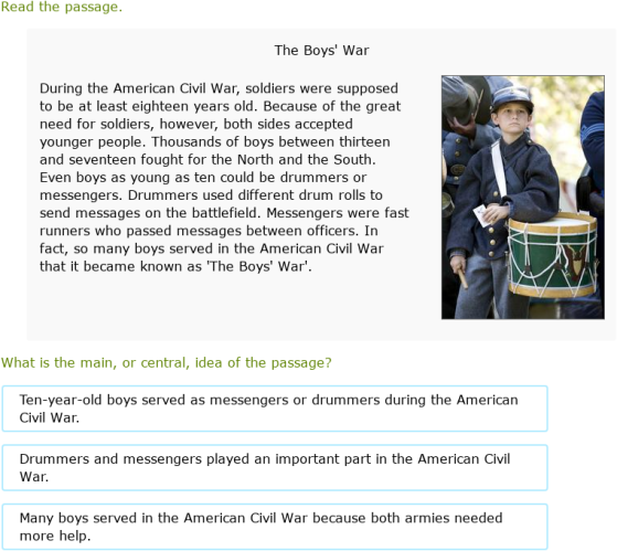 IXL - Determine the main idea of a passage (Primary 5 English language ...