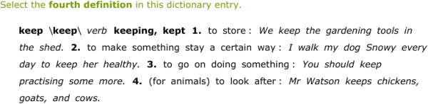 IXL - Use dictionary entries (Primary 3 English language practice)