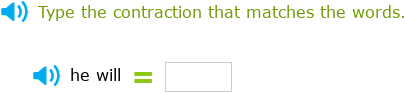 IXL - Form pronoun-verb contractions (Primary 2 English language practice)