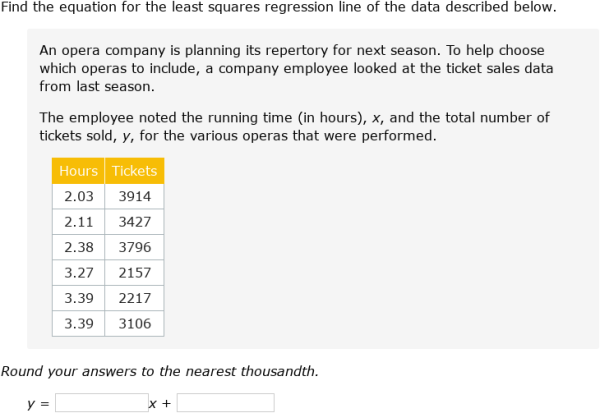 IXL - Find the equation of a regression line (Higher 2 maths practice)