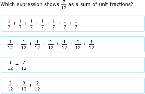 IXL - Decompose fractions into unit fractions (Primary 4 maths practice)
