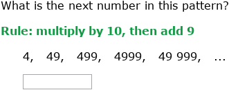 IXL - Use a rule to complete a number sequence (Primary 5 maths practice)