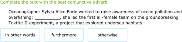 IXL - Transitions with conjunctive adverbs (Secondary 2 English ...