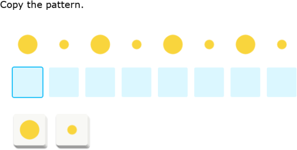 IXL - Size patterns (Kindergarten 2 maths practice)