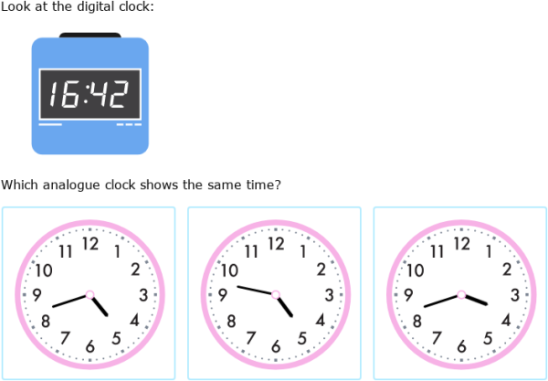 IXL - Match analogue and digital clocks (Primary 3 maths practice)