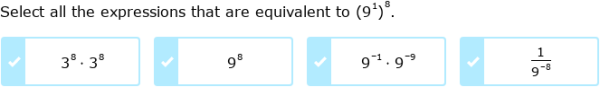 IXL - Identify equivalent expressions involving exponents (Secondary 4 ...