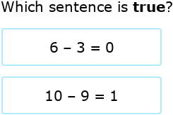 IXL - Subtraction sentences: true or false? (Primary 1 maths practice)