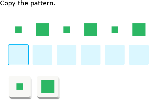 IXL - Size patterns (Kindergarten 1 maths practice)