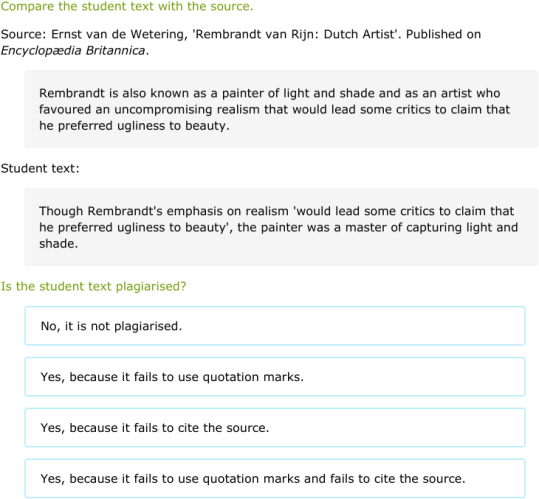 IXL - Identify plagiarism (Secondary 4 English language practice)