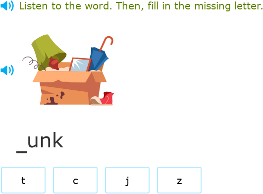 IXL - Complete the short u word (Primary 1 English language practice)