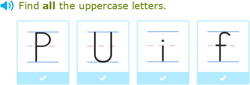 IXL - Find the uppercase letters (Kindergarten 2 English language practice)
