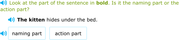 IXL - Is it the naming or action part of the sentence? (Primary 1 ...