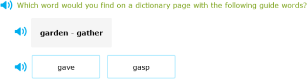 IXL - Use guide words (Primary 2 English language practice)