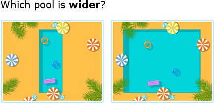 IXL - Wide and narrow (Kindergarten 2 maths practice)