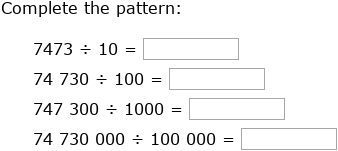 IXL - Decimal division patterns over increasing place values (Primary 4 maths practice)