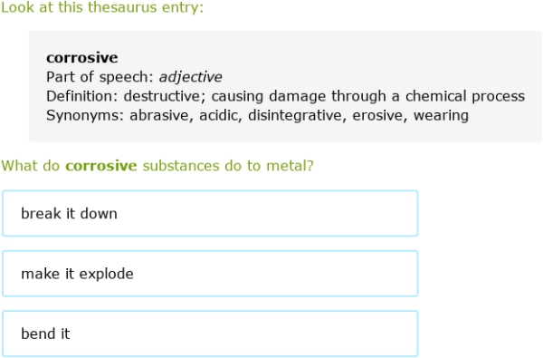 IXL - Use thesaurus entries (Secondary 1 English language practice)