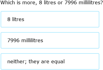 IXL - Compare and convert metric units of volume (Primary 3 maths practice)