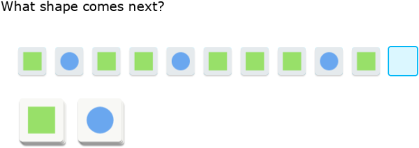 IXL - Find the next shape in a growing pattern (Kindergarten 2 maths practice)