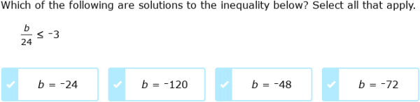 IXL - Solutions to inequalities (Secondary 1 maths practice)