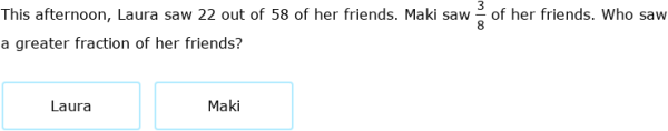 IXL - Compare fractions: word problems (Secondary 1 maths practice)