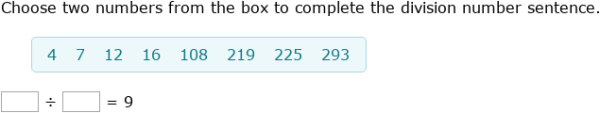 IXL - Choose numbers with a particular quotient (Primary 5 maths practice)