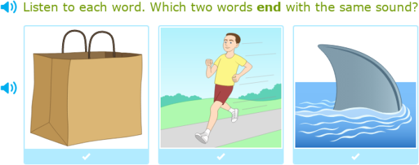 IXL - Which two words end with the same sound? (Primary 1 English ...