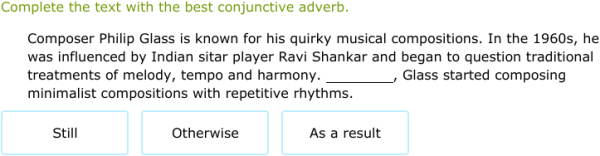 IXL - Transitions with conjunctive adverbs (Secondary 3 English ...