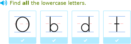 IXL - Find the lowercase letters (Kindergarten 2 English language practice)