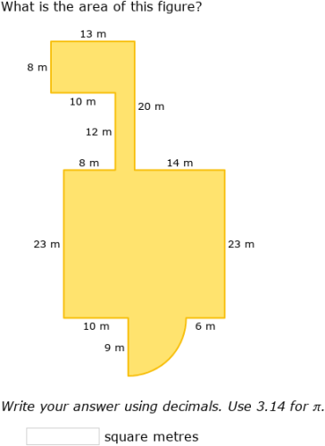 IXL - Area of composite figures with triangles, semicircles and quarter circles (Secondary 3 ...