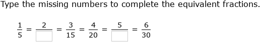 IXL - Patterns of equivalent fractions (Primary 5 maths practice)