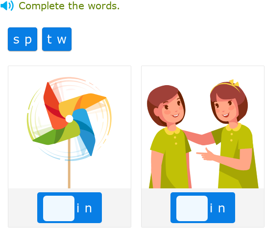 IXL - Complete the short i words (Primary 1 English language practice)