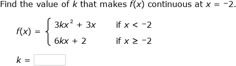 IXL - Make a piecewise function continuous (Higher 2 maths practice)