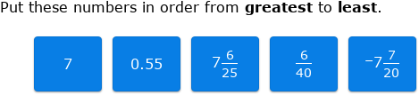 IXL - Put rational numbers in order (Secondary 2 maths practice)