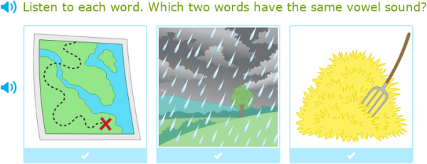 IXL - Which two words have the same vowel sound? (Kindergarten 2 ...