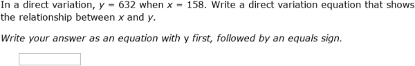 IXL - Write direct variation equations (Secondary 3 maths practice)