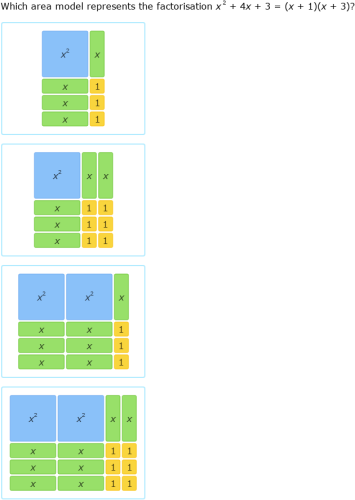 IXL - Factorise quadratics using algebra tiles (Secondary 3 maths practice)