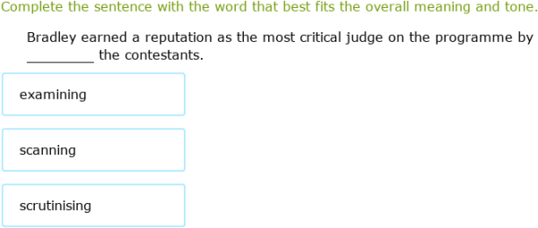 IXL - Choose the word whose connotation and denotation best match the ...