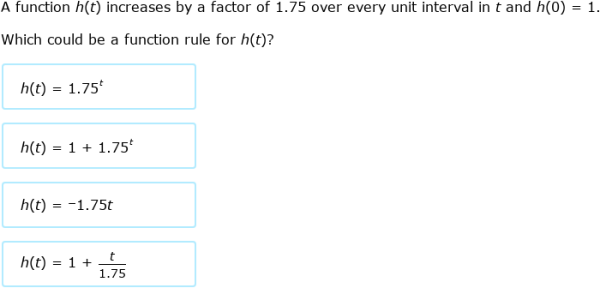 IXL - Identify linear and exponential functions (Higher 1 maths practice)