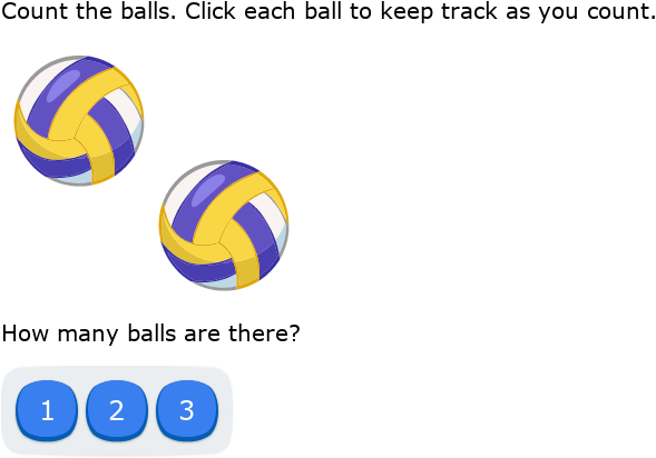 IXL - Learn to count - up to 3 (Kindergarten 1 maths practice)