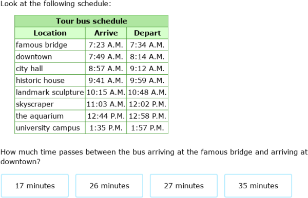 IXL - Reading schedules (Primary 3 maths practice)