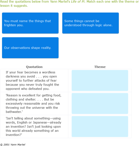 IXL - Match the quotations with their themes (Primary 6 English ...